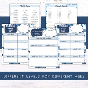 Morning Menu Pages Blue Ocean Calendar Pages Homeschool - Etsy
