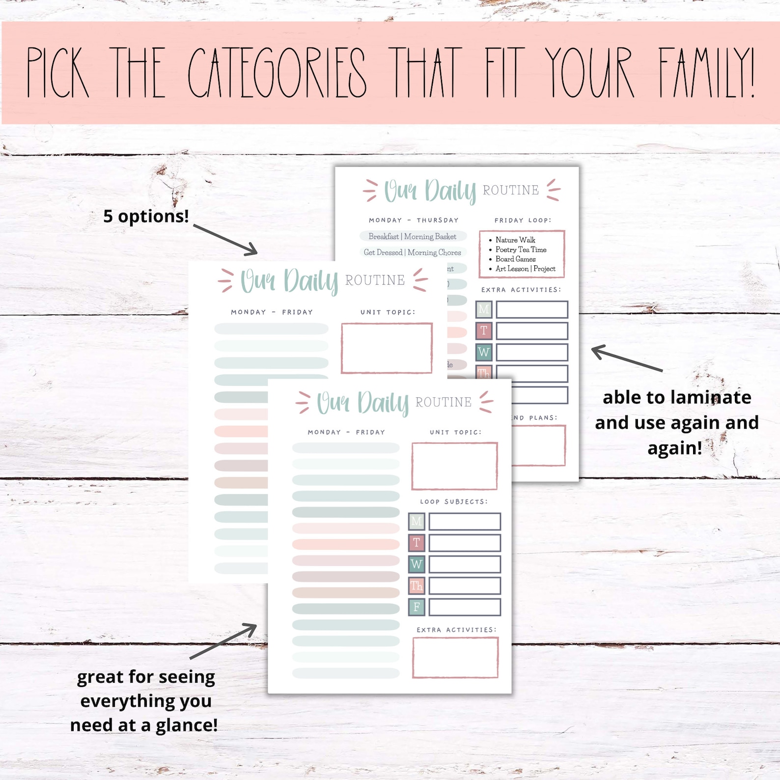 Daily Routine Template Daily Schedule Printable Homeschool - Etsy