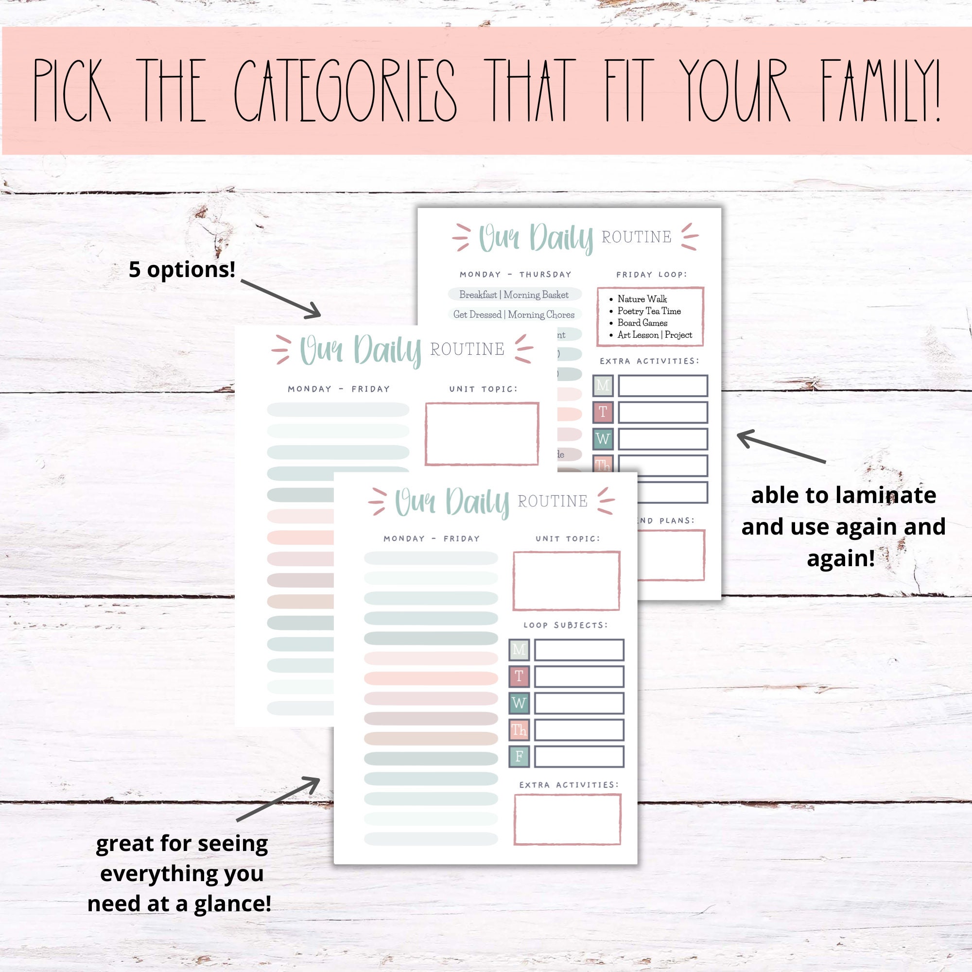 Homeschool Daily Routine Template | Printable Schedule (PDF) - Etsy UK
