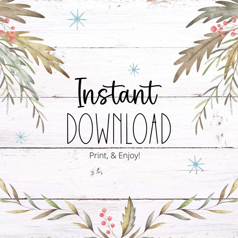 January Bundle | Morning Menu | Winter Themed Printables - Etsy