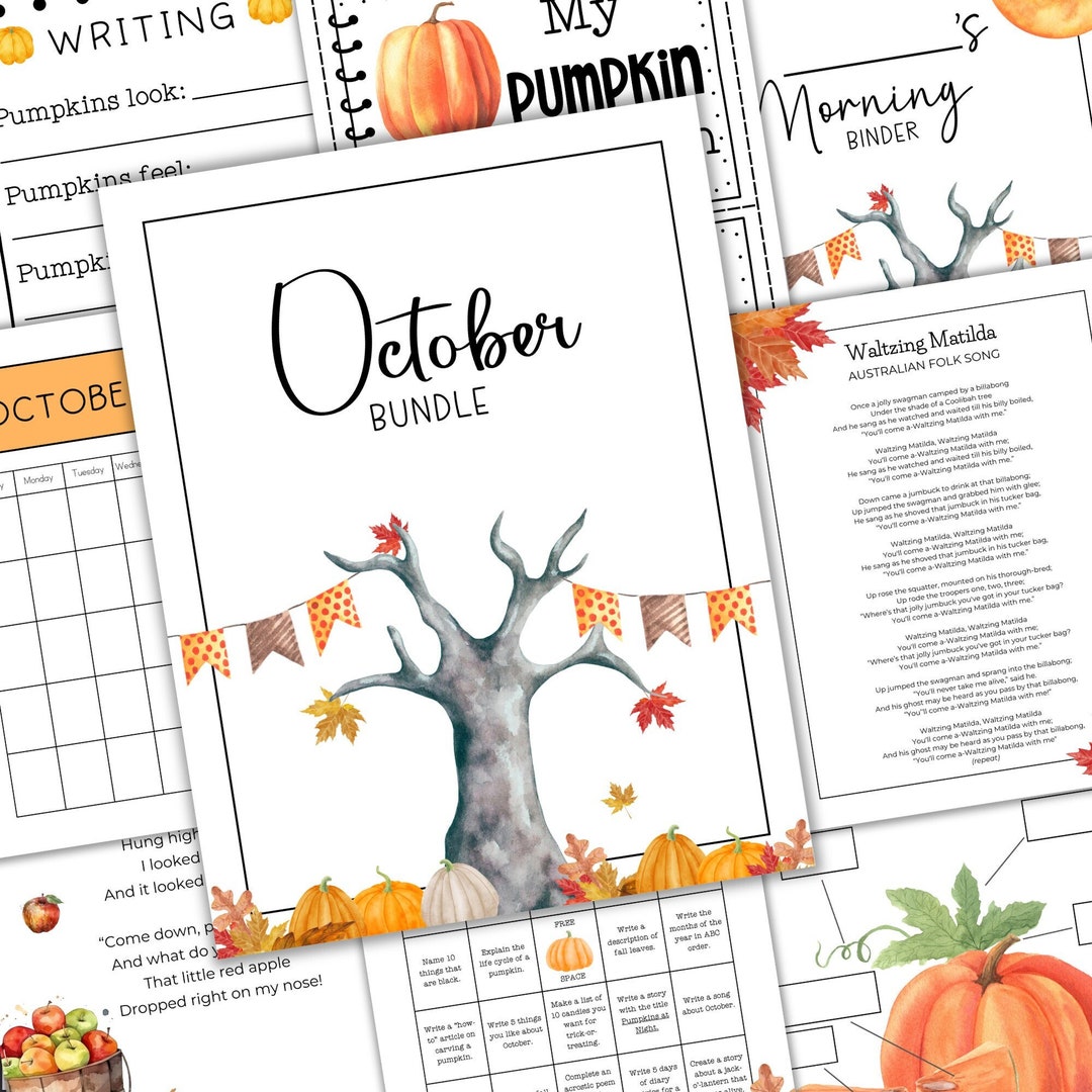 October Bundle | Homeschool Morning Menu | Fall Printables | Pumpkin ...