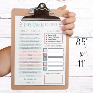 Daily Routine Template | Daily Schedule Printable | Homeschool Routine ...