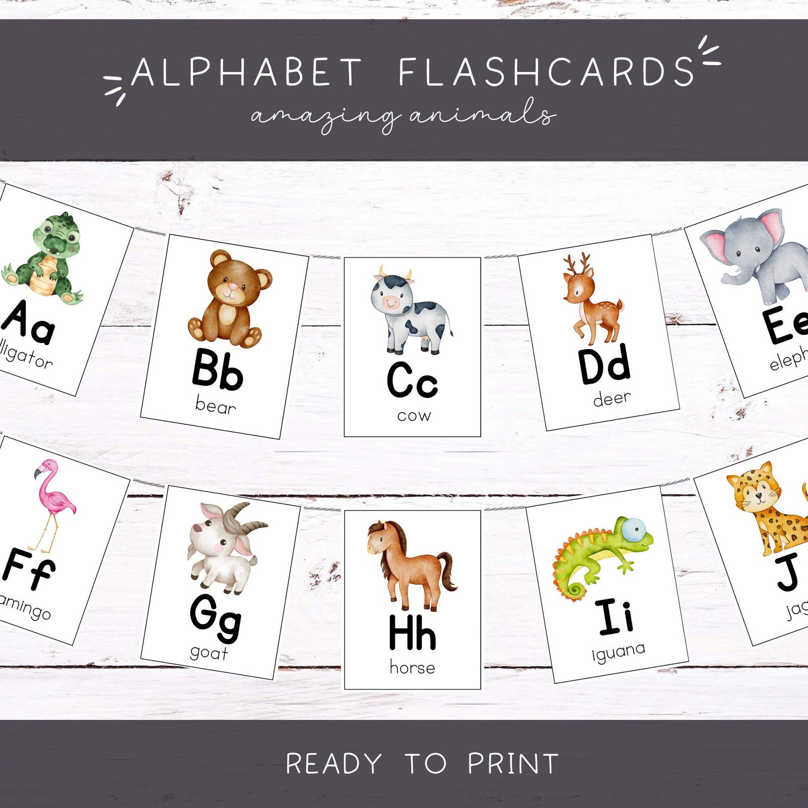 Printable Alphabet Flashcards Letter of the Week Cards - Etsy