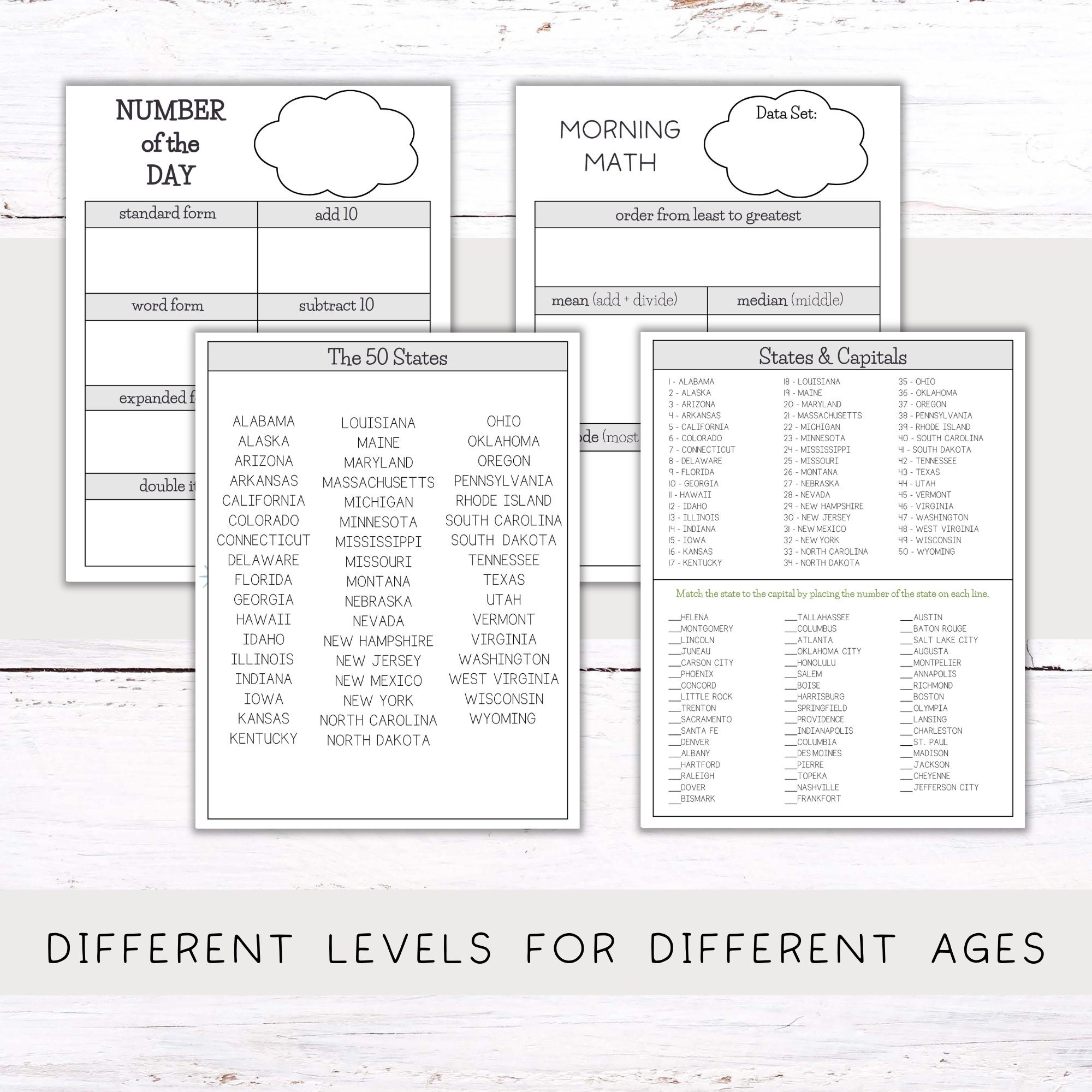 Morning Menu Pages | Homeschool Morning Basket | Calendar Pages ...