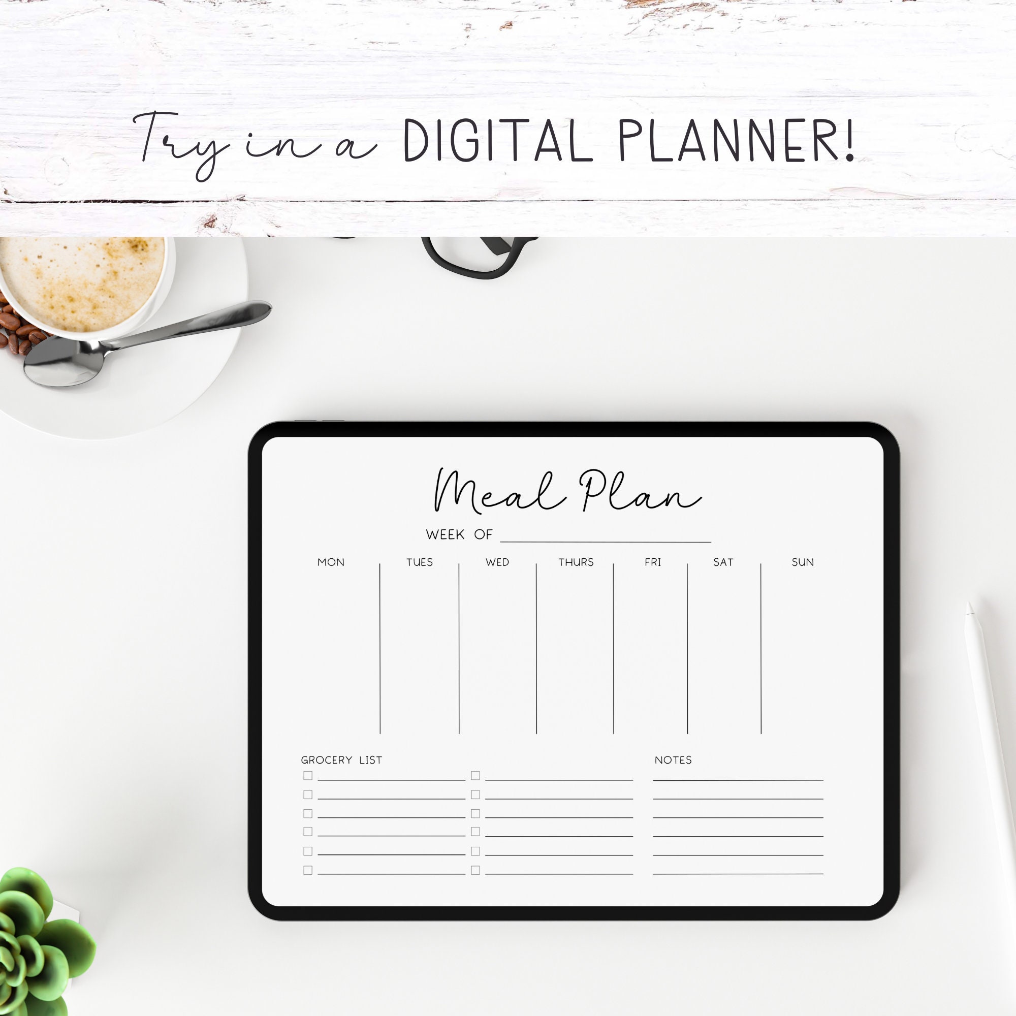 Printable Menu Planner | Meal Planner | Weekly Menu | Digital Meal Plan ...