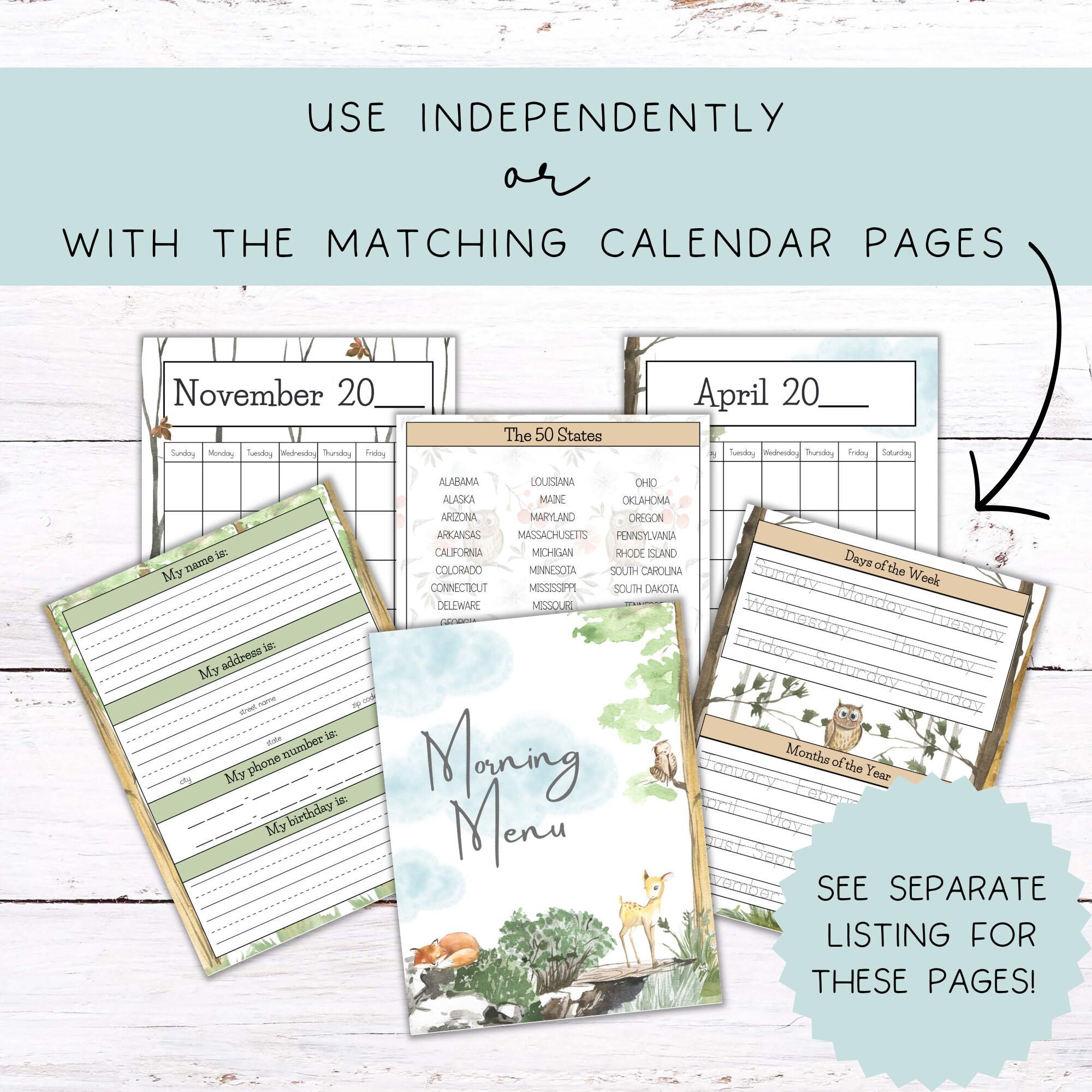 Morning Menu Extension Pack Morning Basket Pages - Etsy