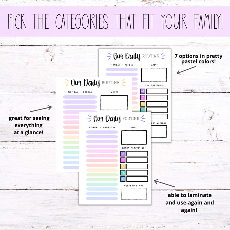 Daily Routine Template in Pastel | Daily Schedule Printable ...