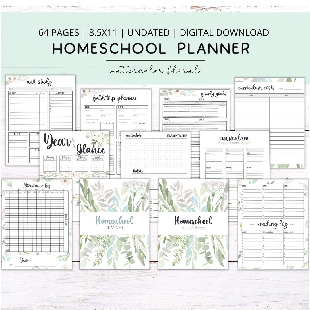 Homeschool Planner Undated Planner Homeschool Trackers Printable ...
