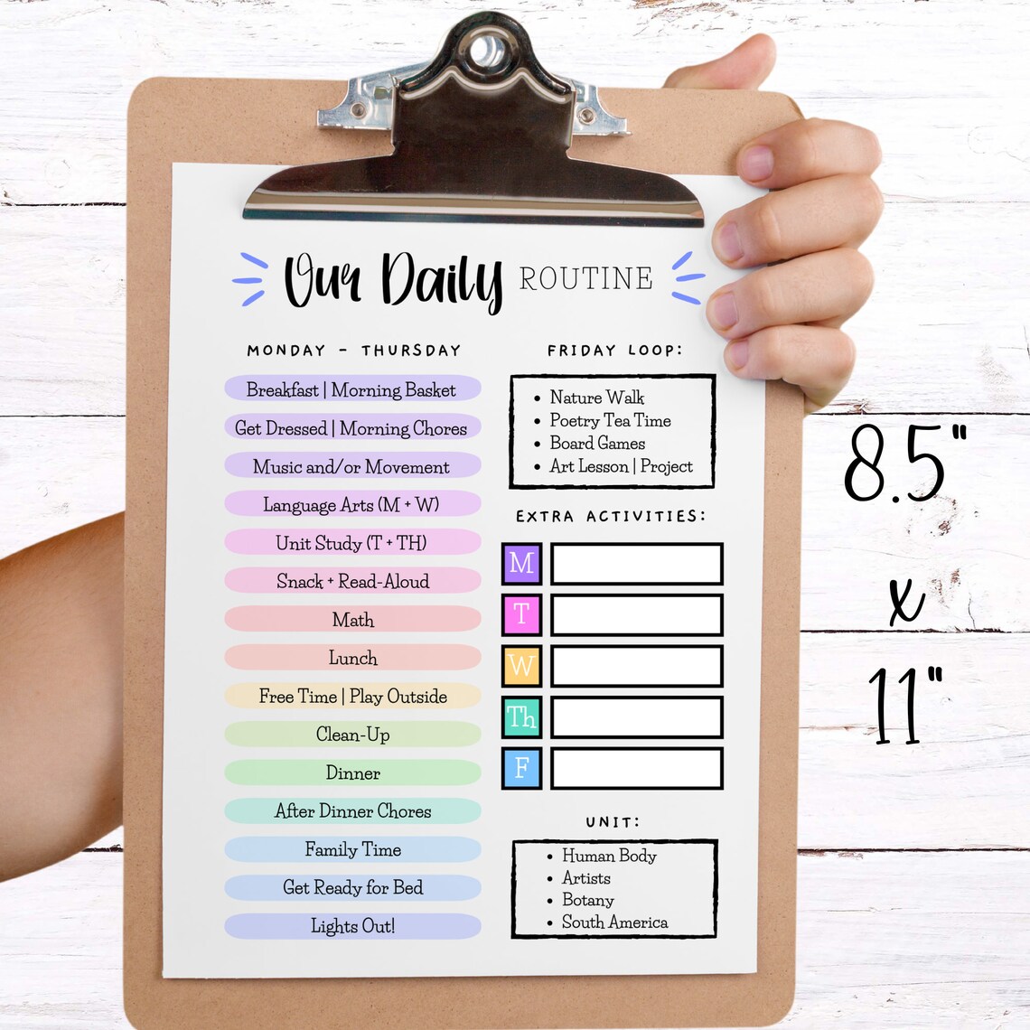 Daily Routine Template in Pastel Daily Schedule Printable - Etsy