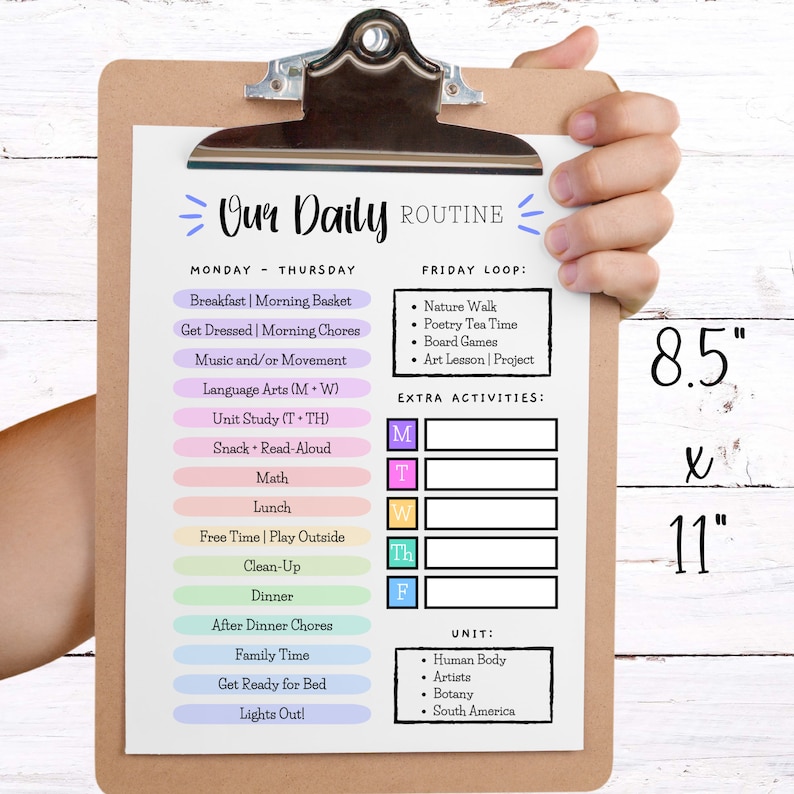 Daily Routine Template in Pastel Daily Schedule Printable - Etsy