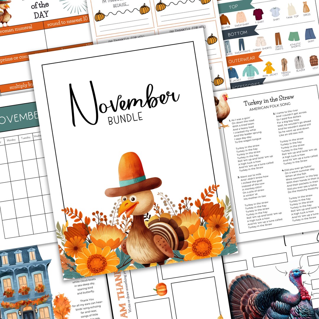 November Bundle | Homeschool Morning Menu | Fall Printables ...