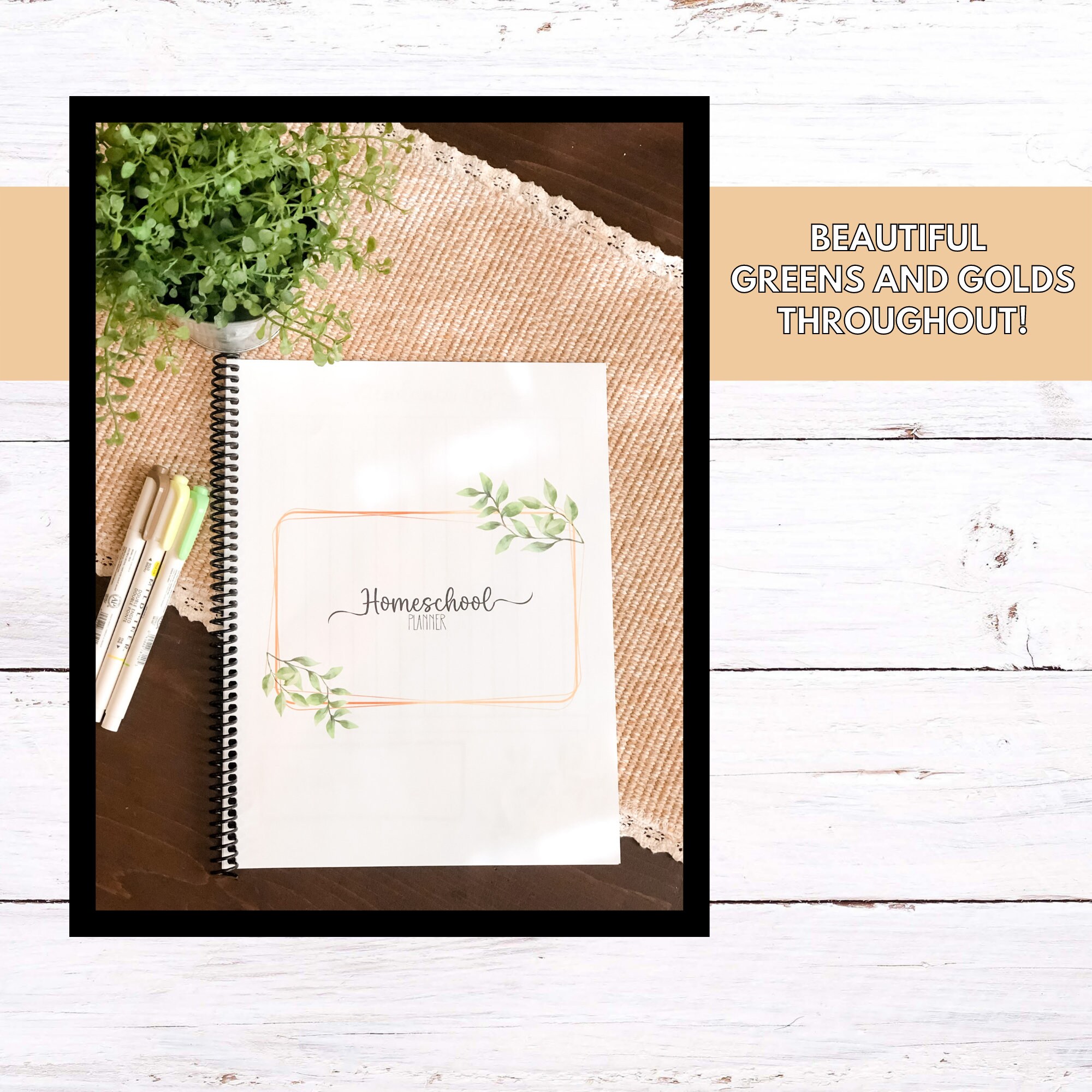Botanical Printable Homeschool Planner Dot Journal Planner Bullet ...