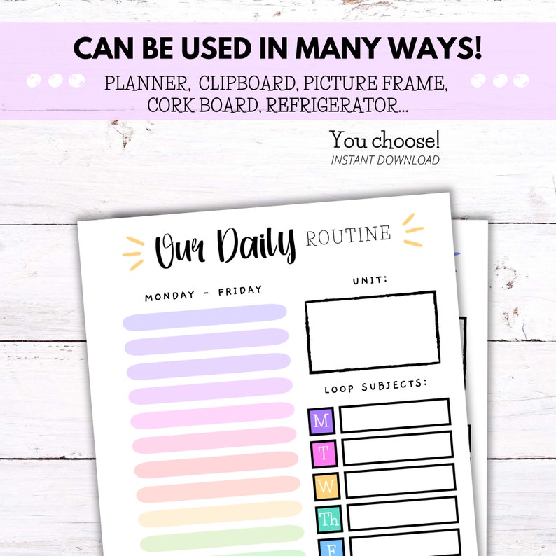 Daily Routine Template in Pastel Daily Schedule Printable - Etsy