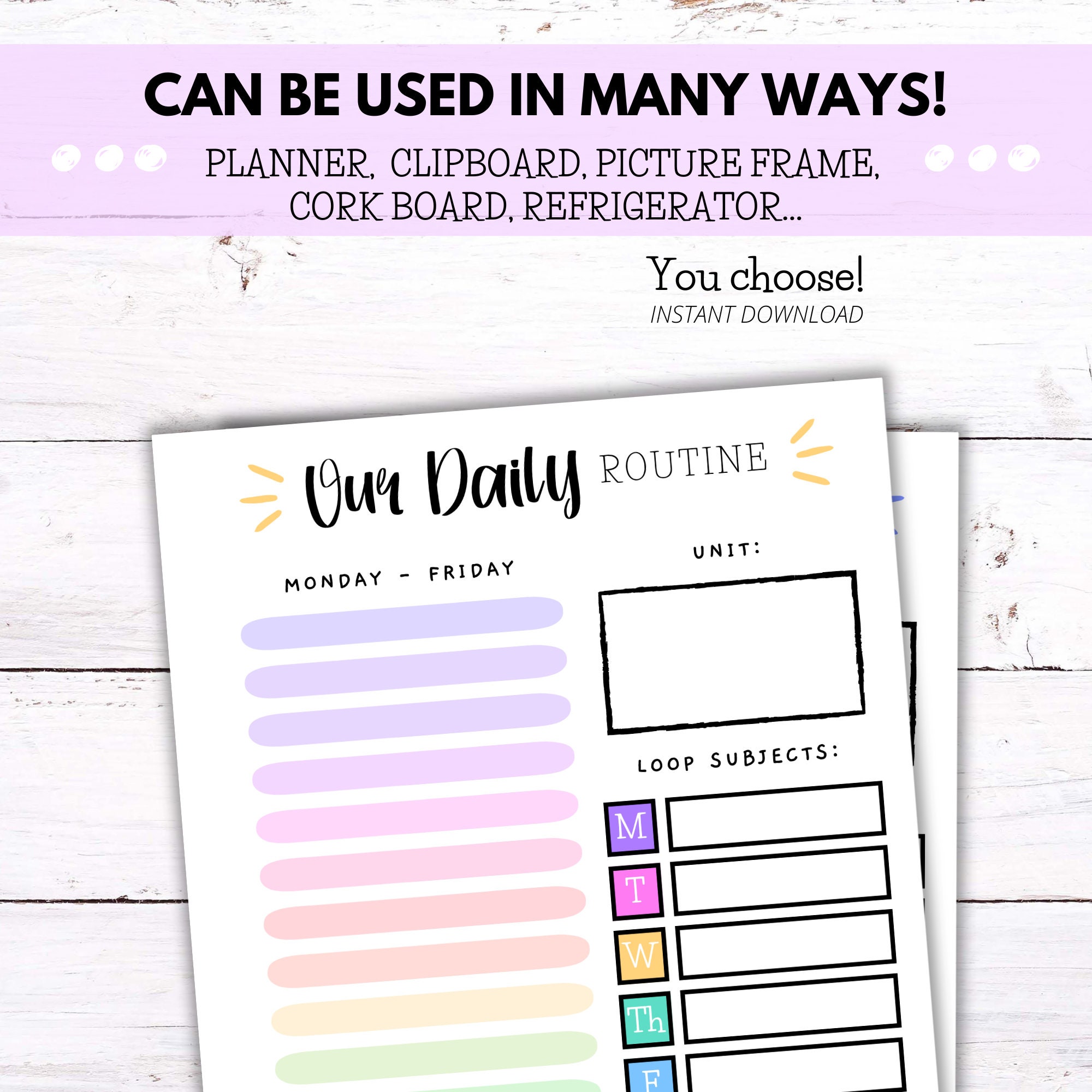 Daily Routine Template in Pastel | Daily Schedule Printable ...