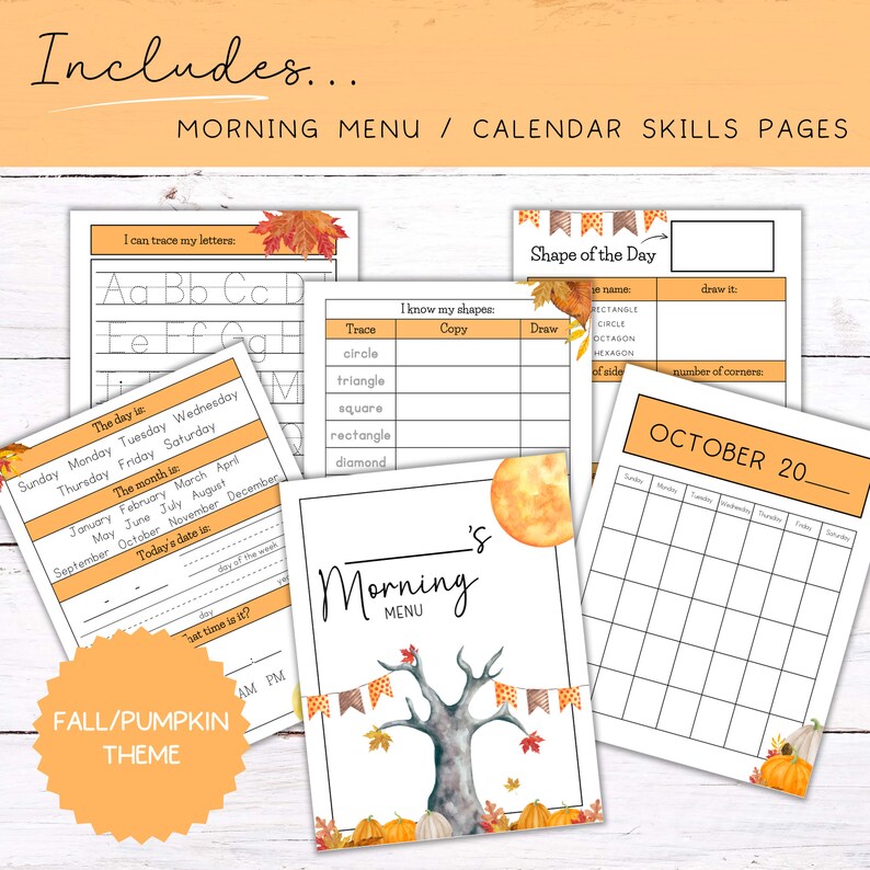 October Bundle | Homeschool Morning Menu | Fall Printables | Pumpkin ...
