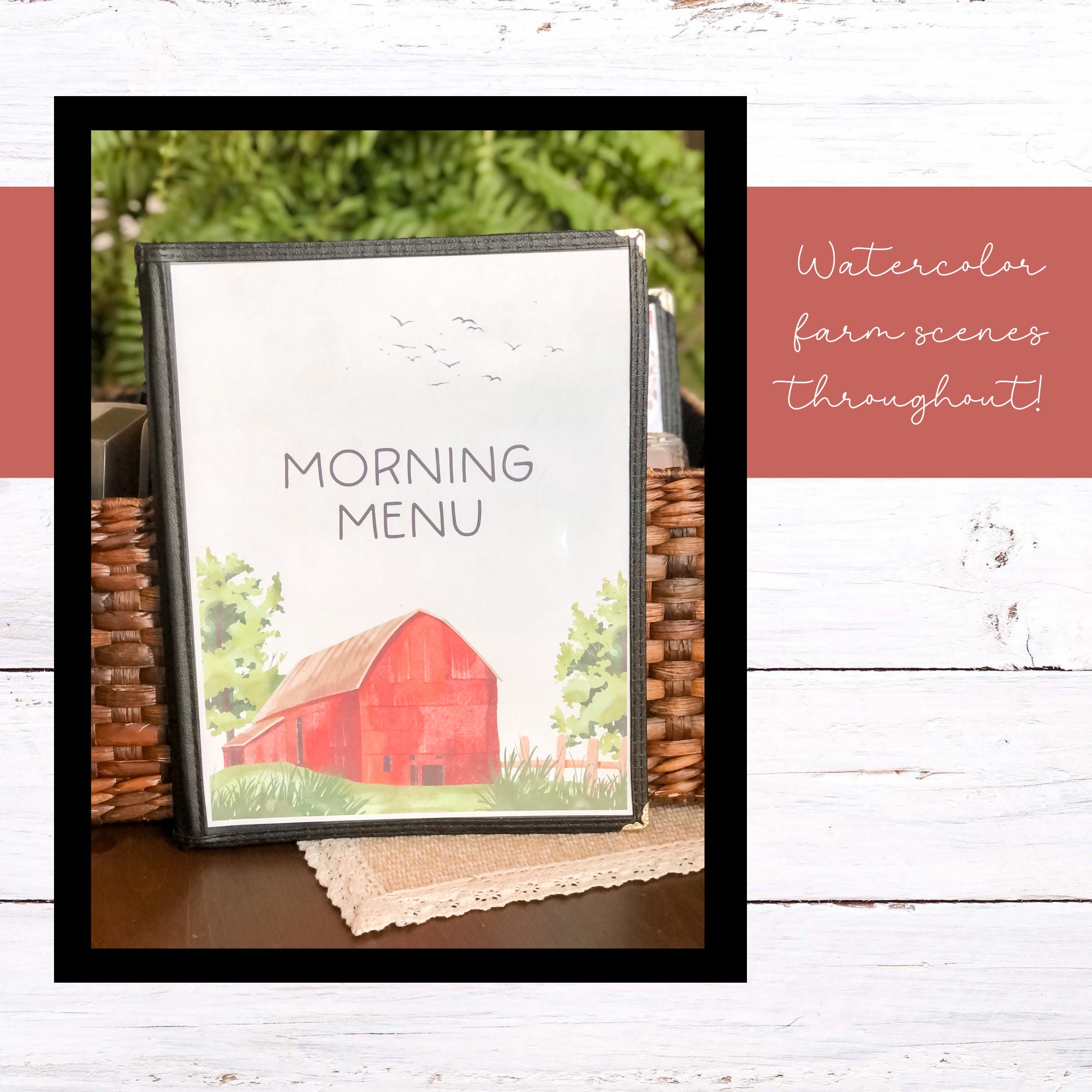 On the Farm Homeschool Morning Menu Pages – Calendar Printables - Etsy