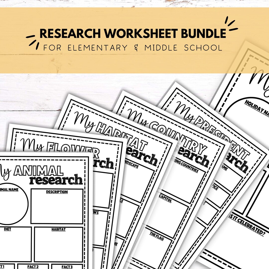 Research Worksheet Bundle Printable Research Template Essay ...