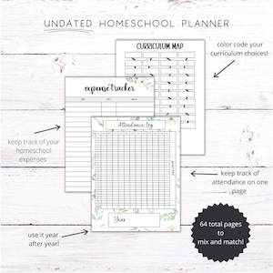 Homeschool Planner | Undated Planner | Homeschool Trackers | Printable ...