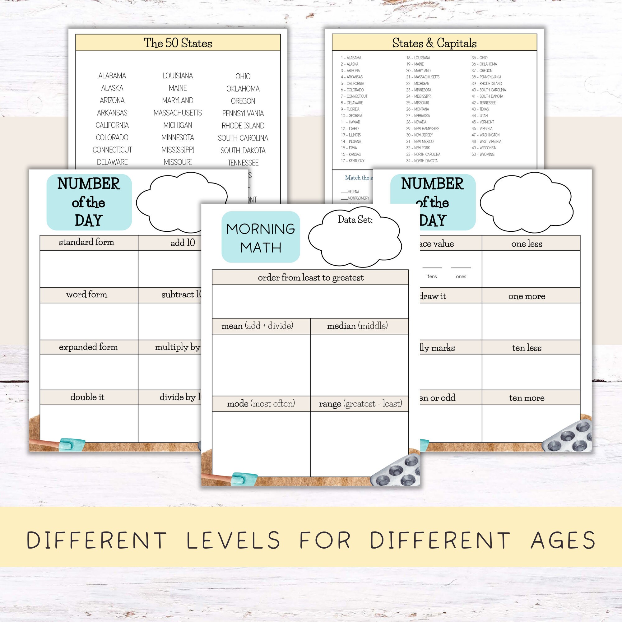 Morning Menu Pages | Homeschool Morning Menu | Calendar Pages | Morning ...