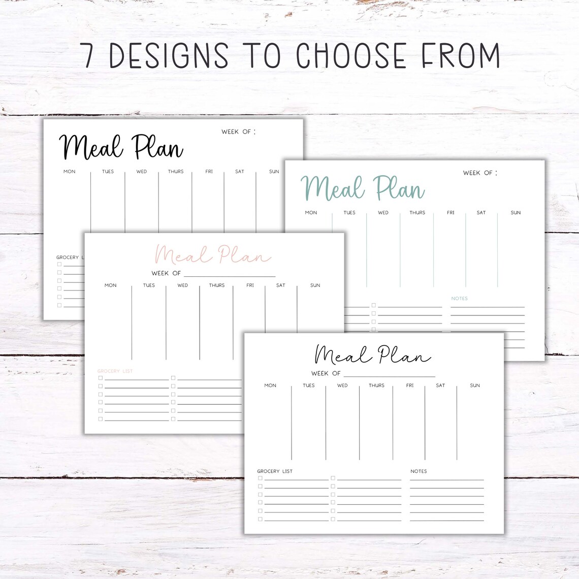 Printable Menu Planner Meal Planner Weekly Menu Digital Meal Plan ...