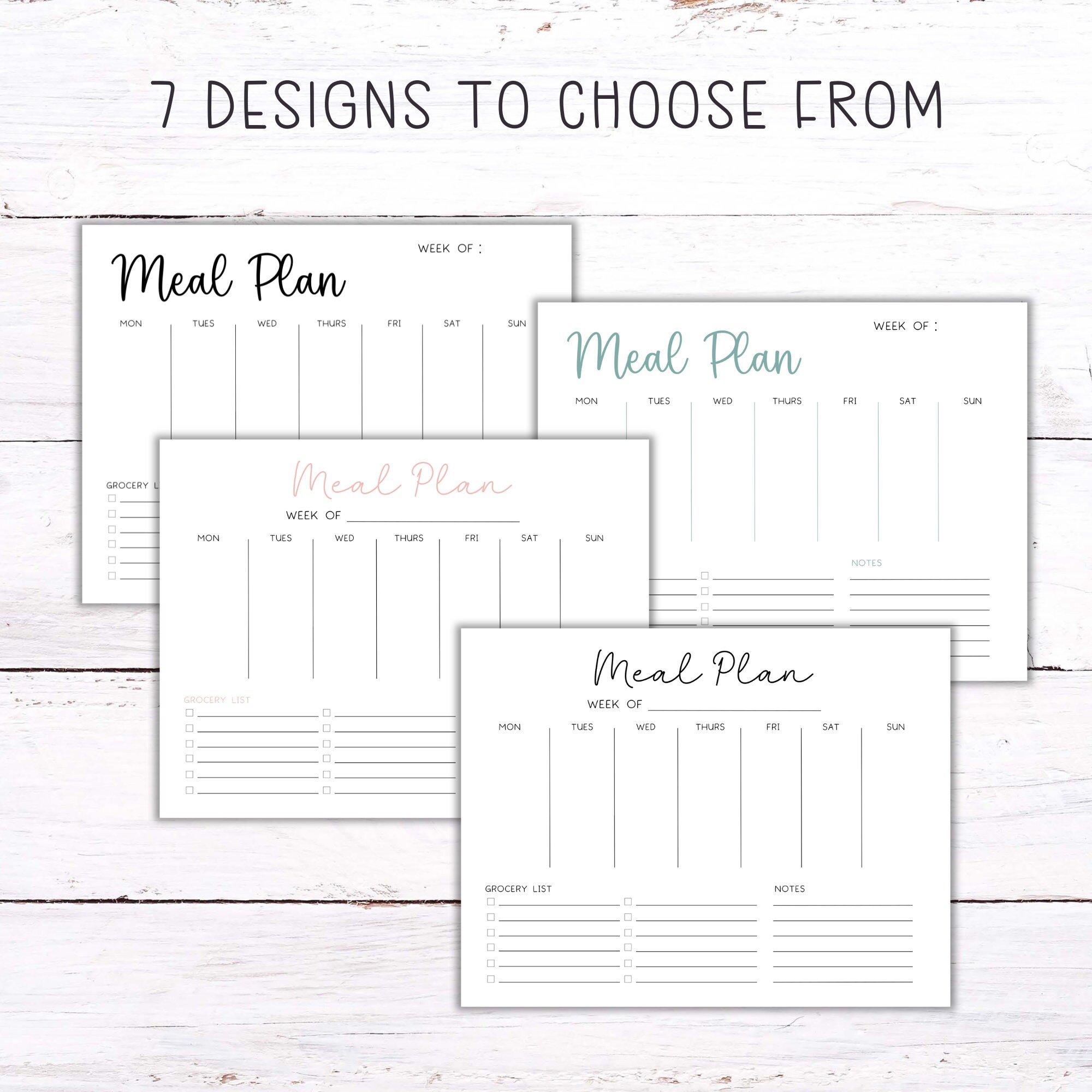 Printable Menu Planner | Meal Planner | Weekly Menu | Digital Meal Plan ...