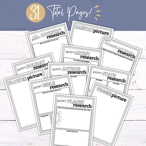 Research Worksheet Bundle | Printable Research Template | Essay ...