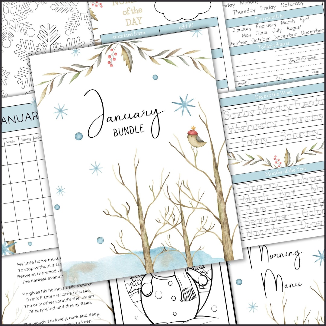 January Bundle | Morning Menu | Winter Themed Printables - Etsy