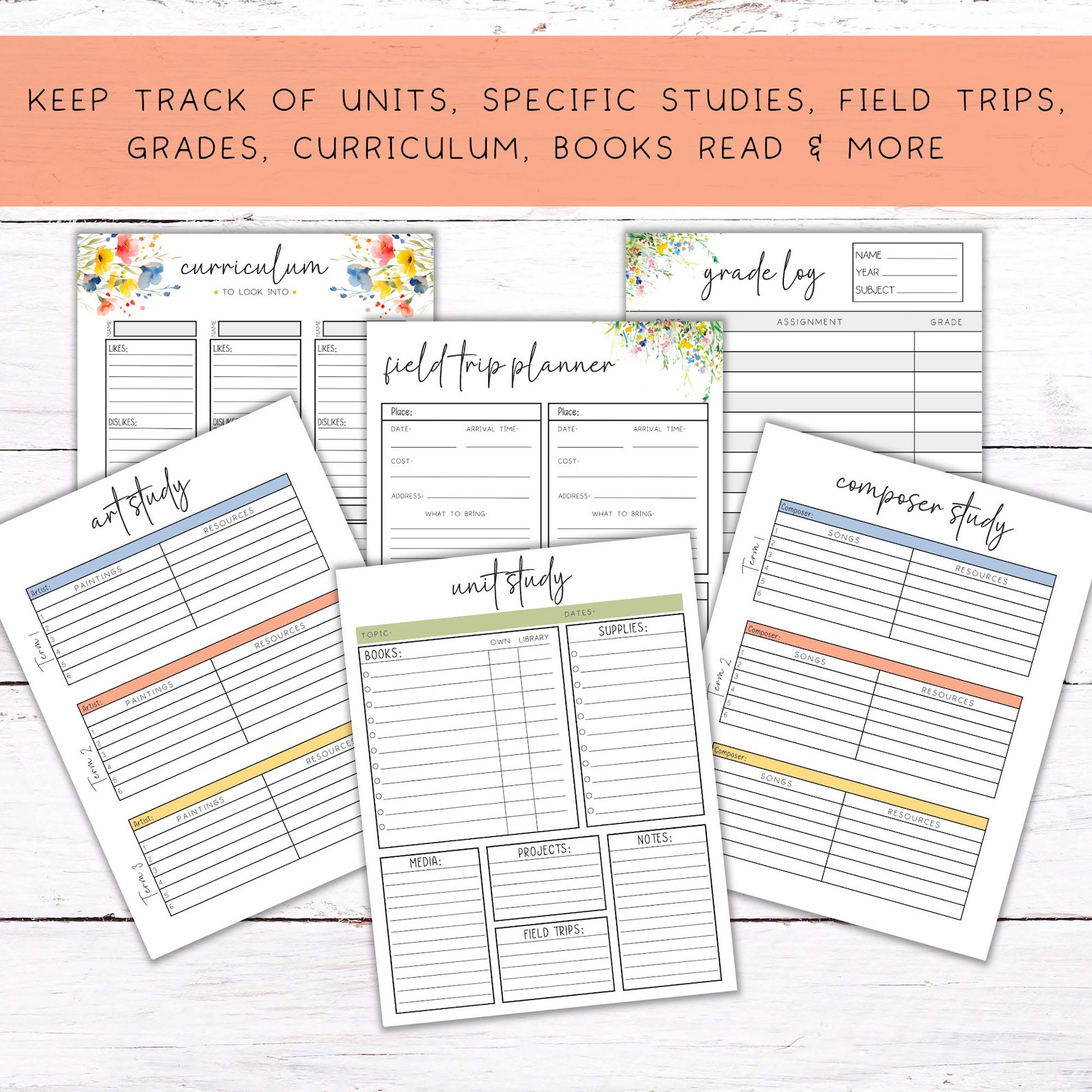 Homeschool Planner | Undated Planner | Homeschool Trackers | Printable ...