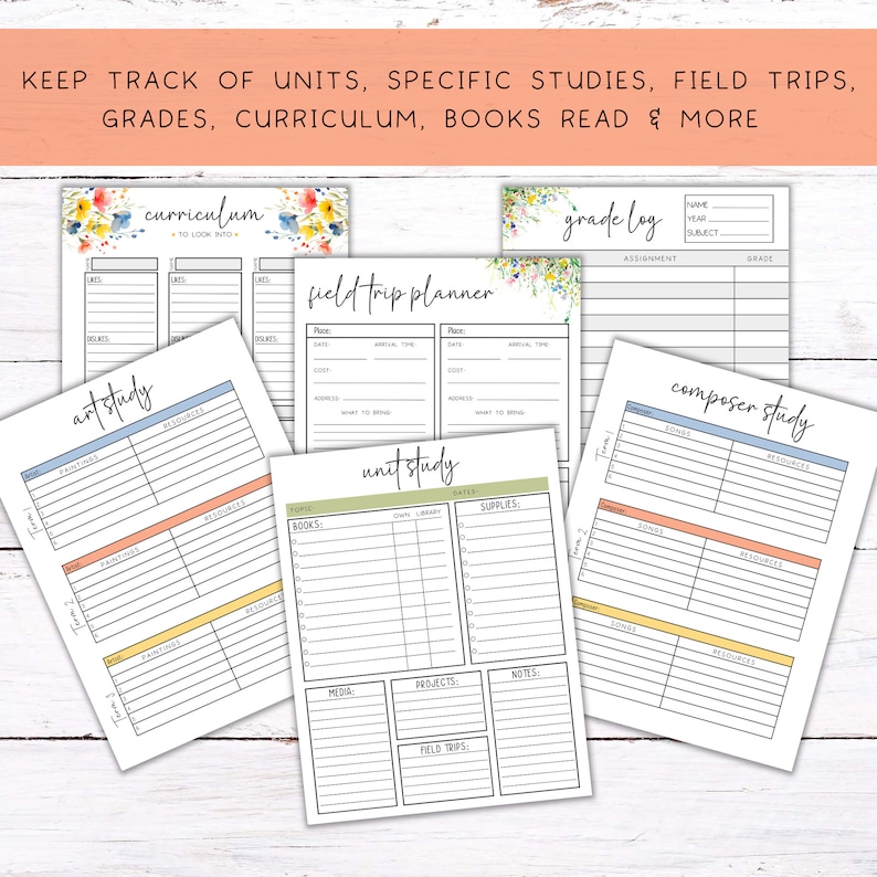Homeschool Planner | Undated Planner | Homeschool Trackers | Printable ...