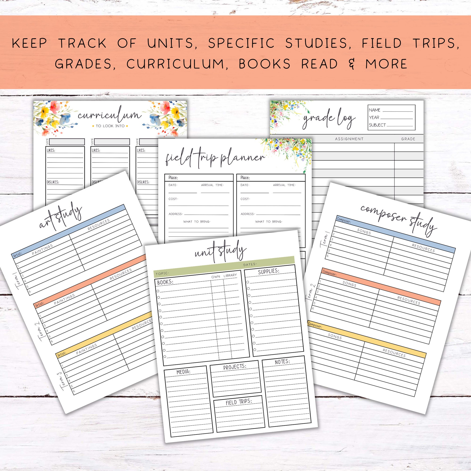 Homeschool Planner | Undated Planner | Homeschool Trackers | Printable ...