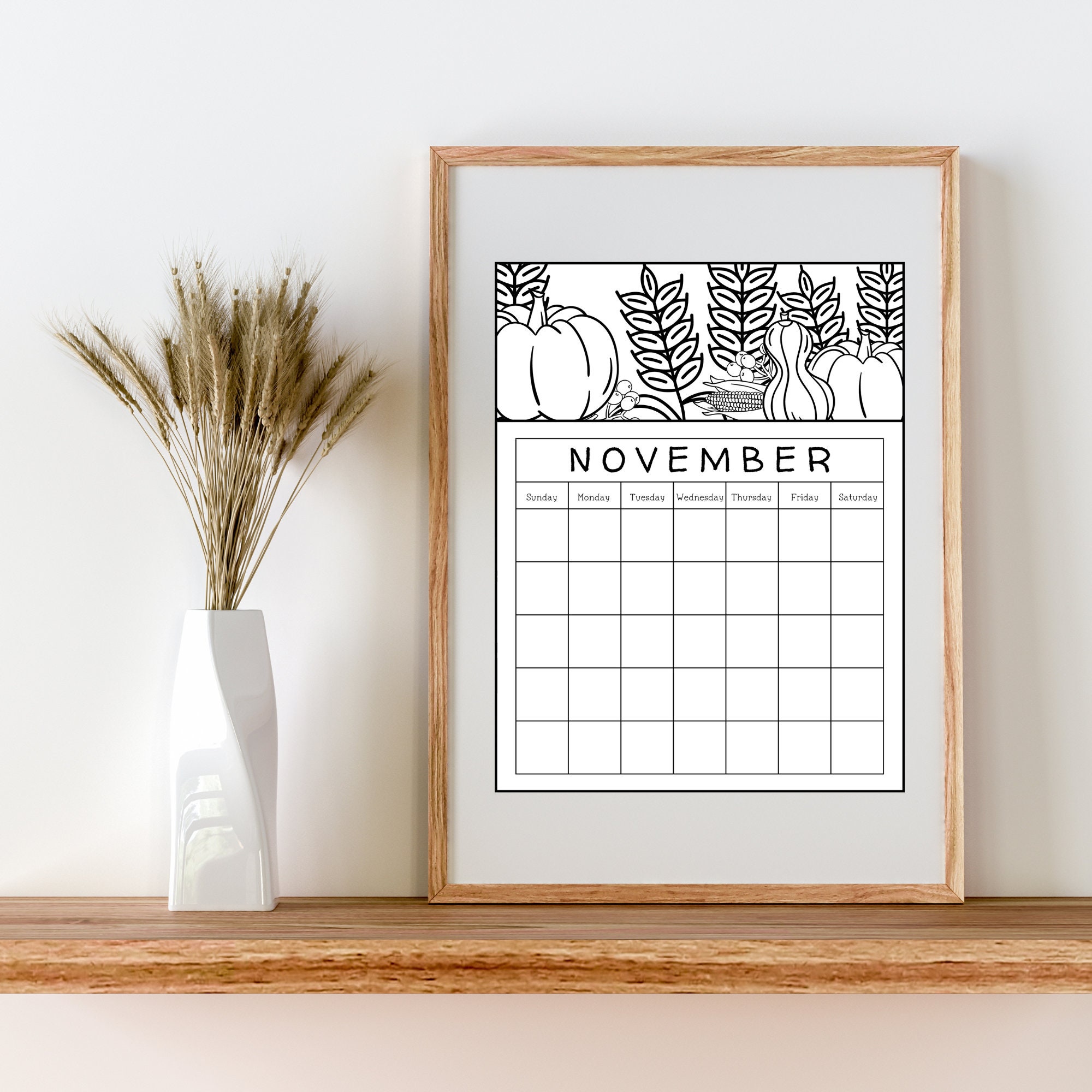 Coloring Monthly Calendar Pages | Homeschool Printable (PDF) - Etsy