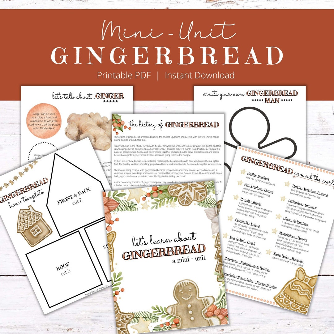 Gingerbread Unit Study | House Template, Christmas Mini-unit (PDF) - Etsy