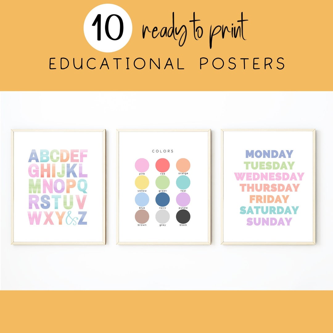 Set of 10 Educational Posters | Learning Posters | Homeschool Prints ...