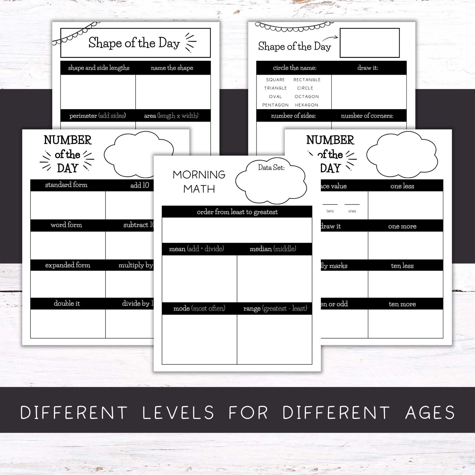 Morning Menu Pages | Homeschool Morning Basket | Calendar Pages ...