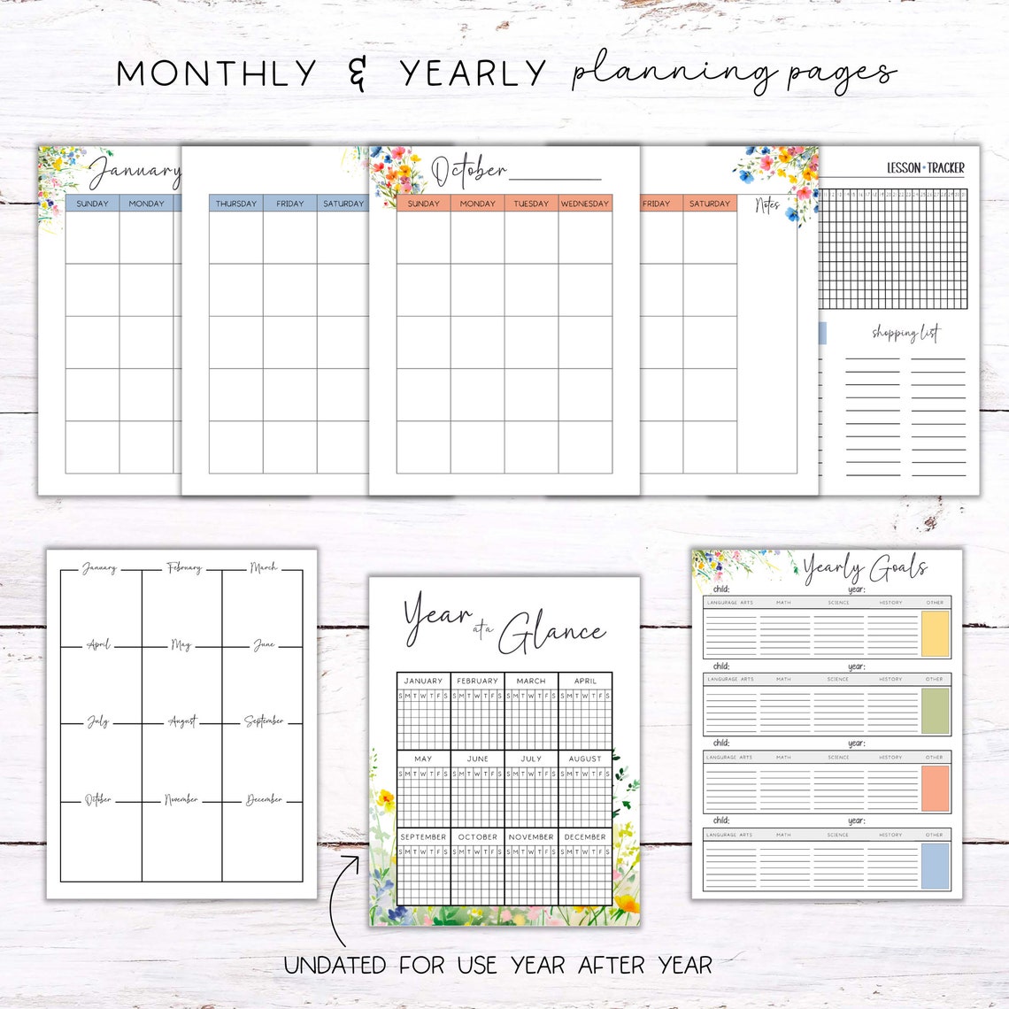 Homeschool Planner | Undated Planner | Homeschool Trackers | Printable ...