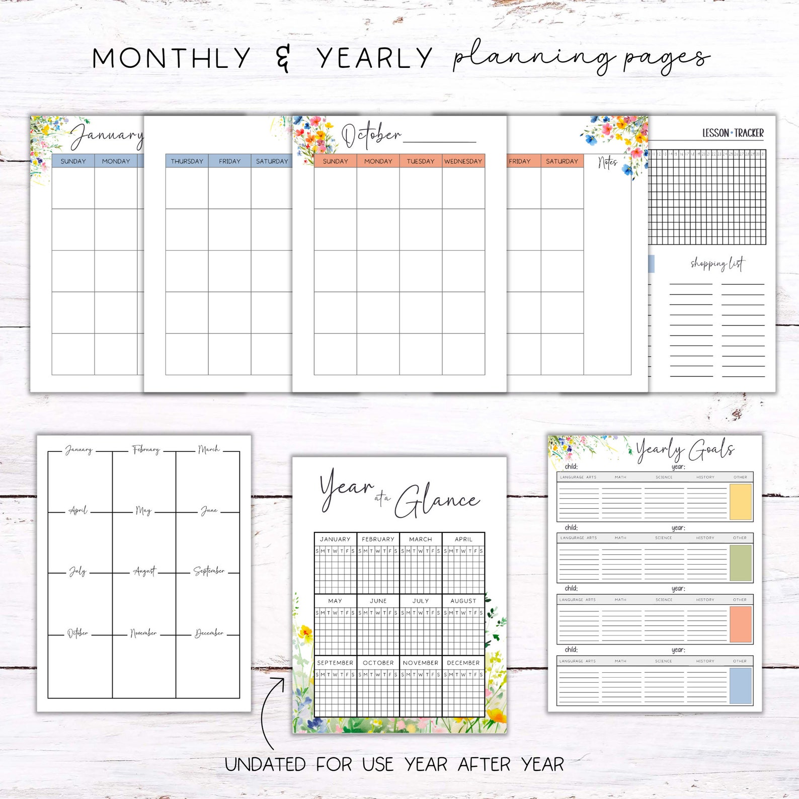 Homeschool Planner | Undated Planner | Homeschool Trackers | Printable ...
