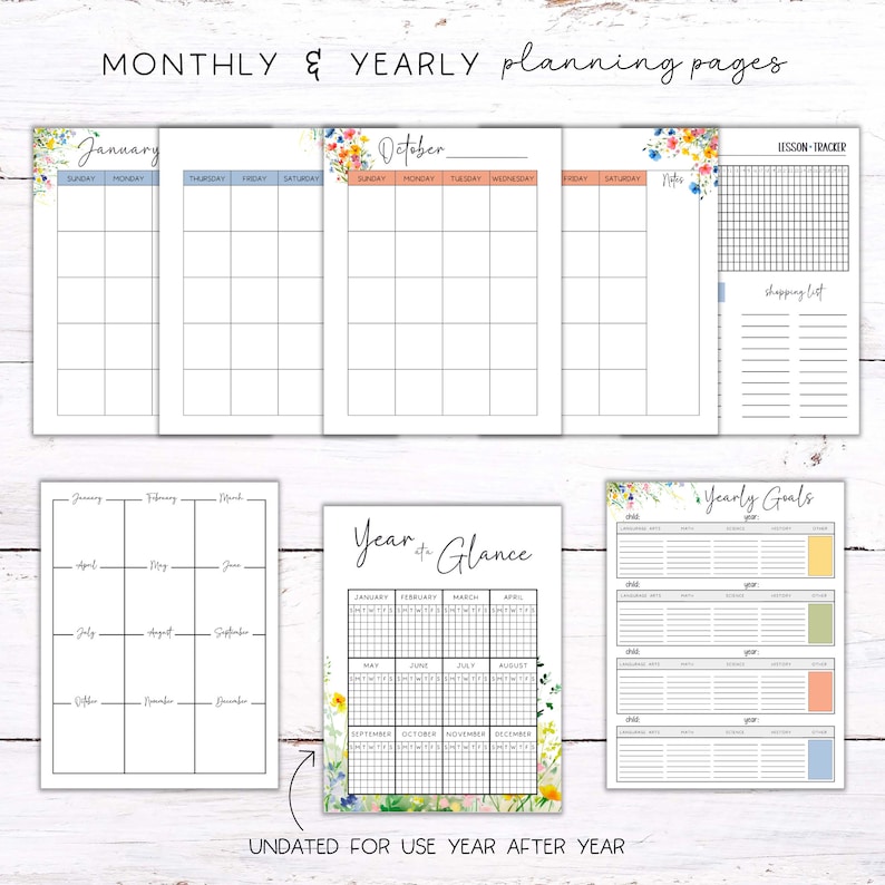 Homeschool Planner | Undated Planner | Homeschool Trackers | Printable ...