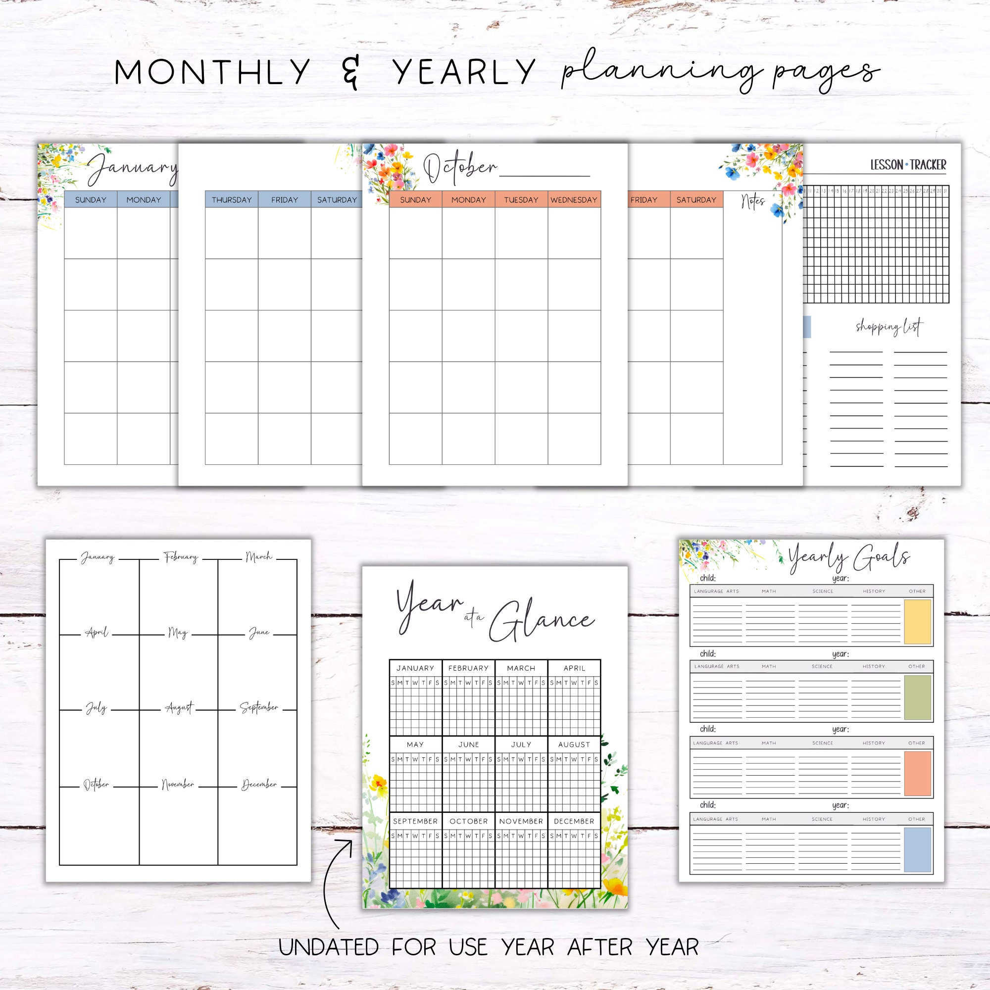 Homeschool Planner | Undated Planner | Homeschool Trackers | Printable ...