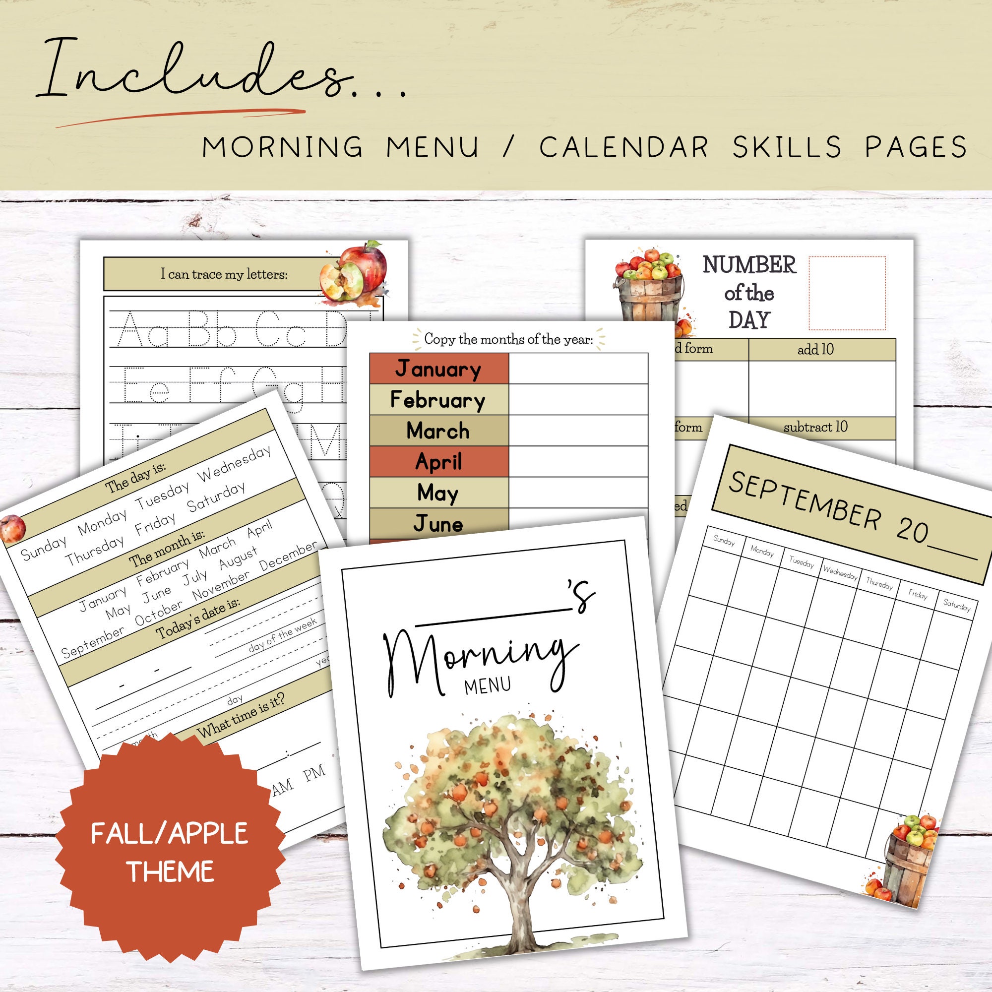 September Bundle | Homeschool Morning Menu | Fall Printables | Apple ...
