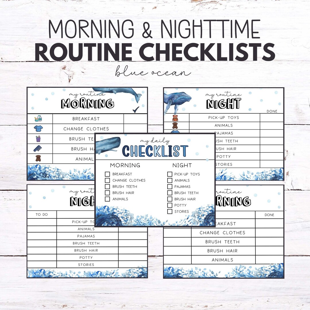 Daily Routine Chart Morning Checklist Get Ready for School Get Ready ...