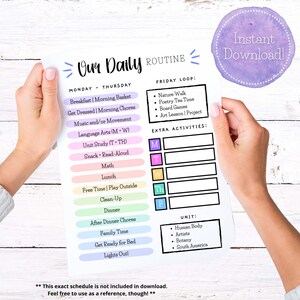 Daily Routine Template in Pastel | Daily Schedule Printable ...