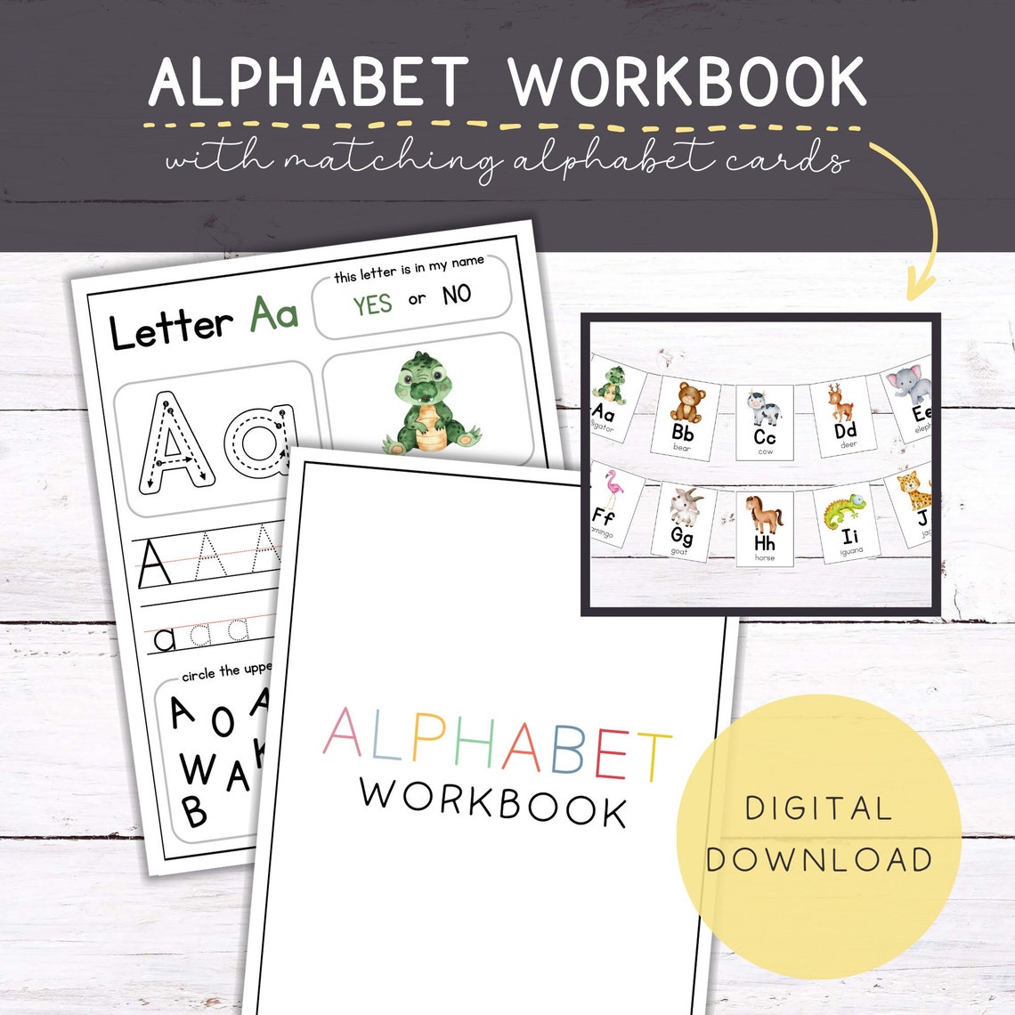 Alphabet Workbook Letter of the Week Alphabet Cards - Etsy
