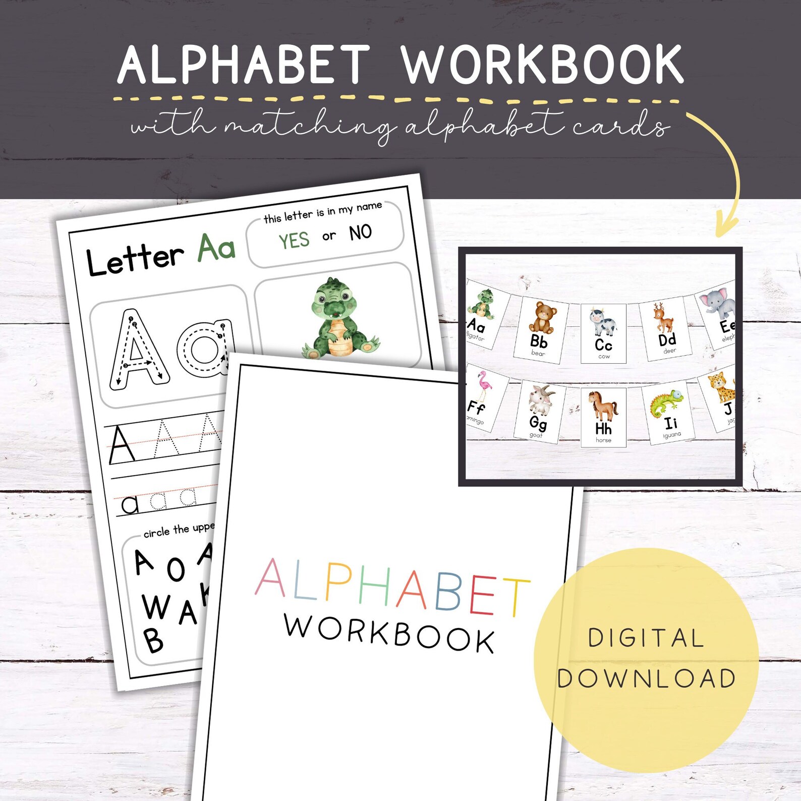 Alphabet Workbook Letter of the Week Alphabet Cards - Etsy