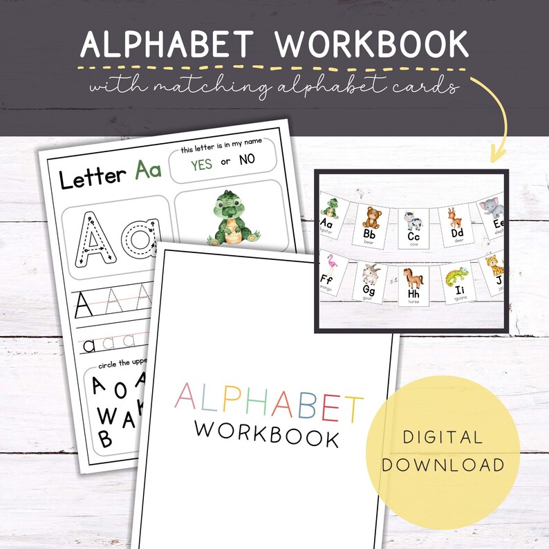 Alphabet Workbook Letter of the Week Alphabet Cards - Etsy