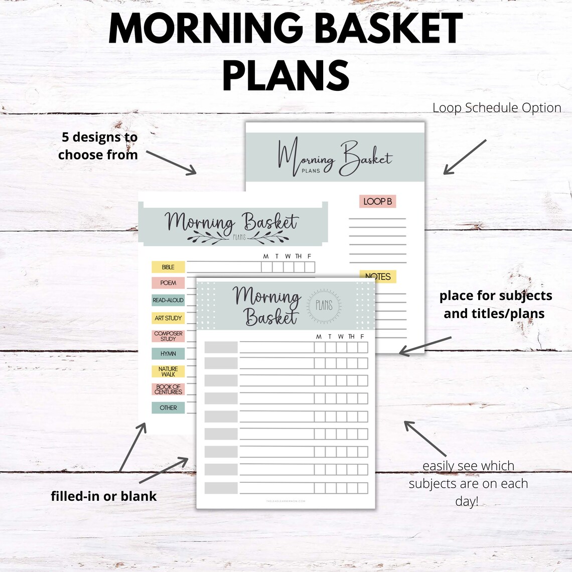 Homeschool Morning Basket Schedule Morning Basket Planning - Etsy