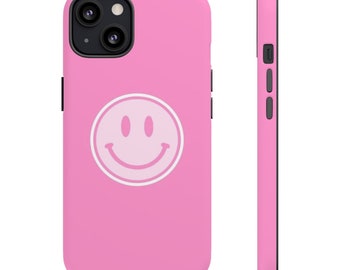 Hot Pink Smiley Face Phone Case - Etsy