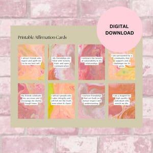 Friendship Affirmation Cards - Etsy
