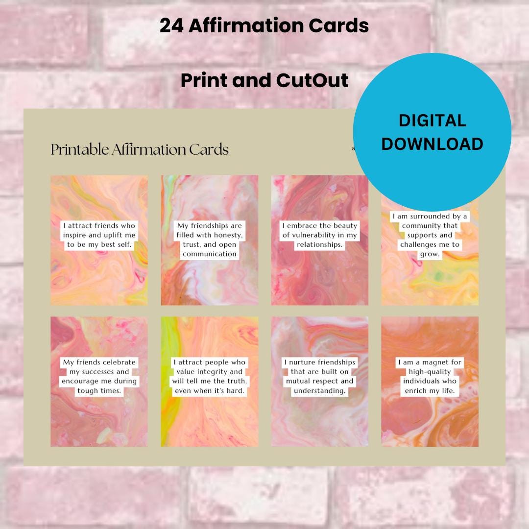 Friendship Affirmation Cards - Etsy