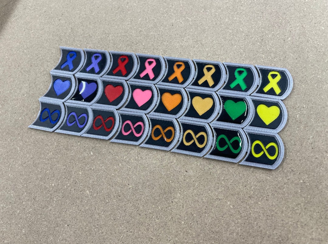 COLOR Awareness Ribbons, Infinity & Hearts, Subie Ownership Badges - Etsy