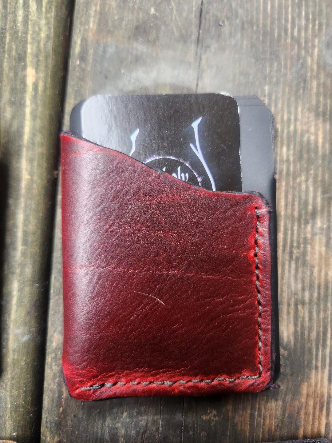 Handmade Hand Stitched 4 Card Minimalist Wallet. - Etsy